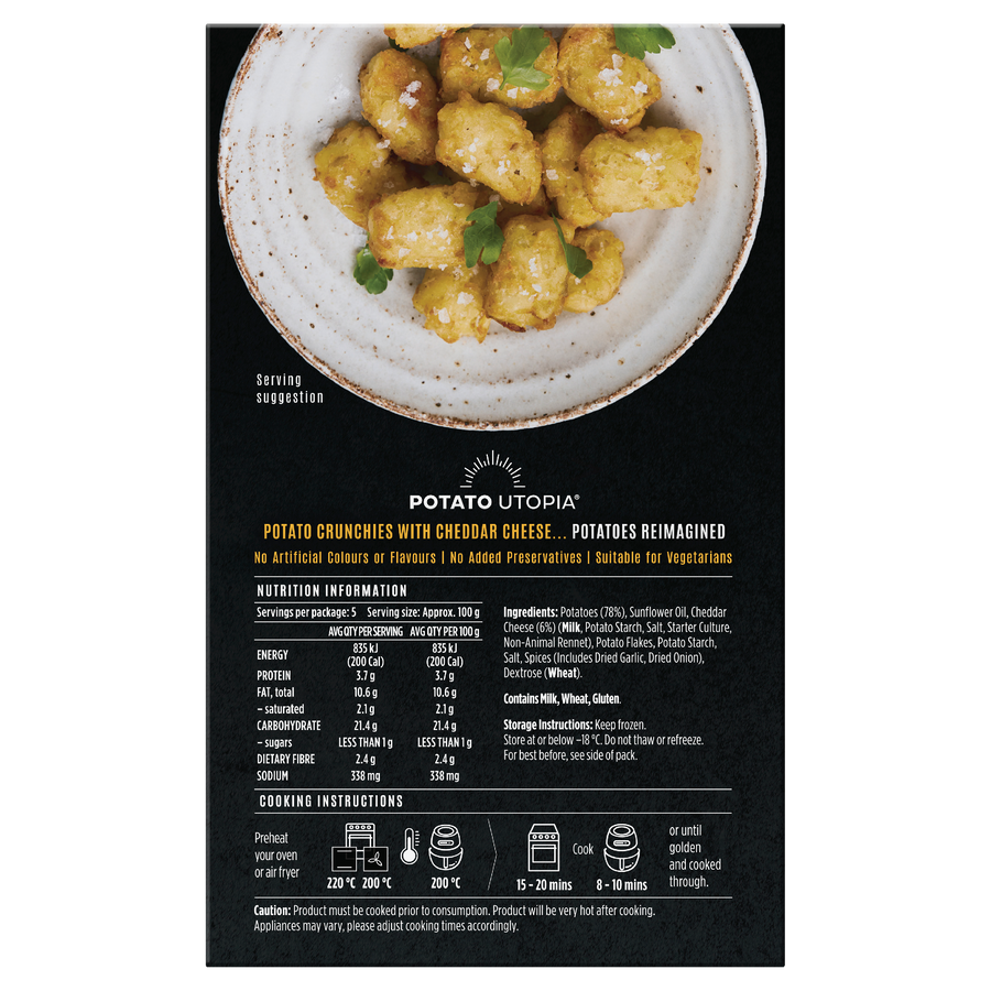 Cheddar Cheese Potato Crunchies – Potato Utopia